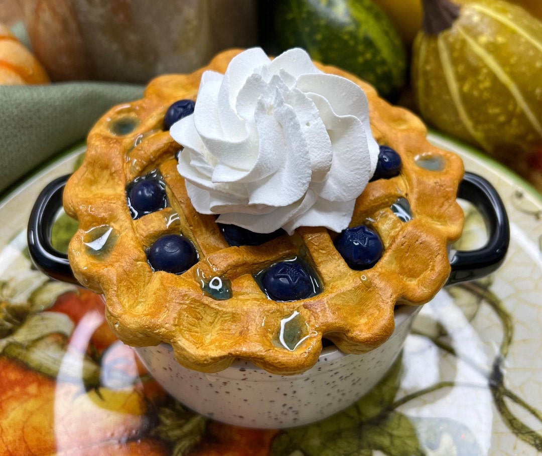 Fake 4 1/2 Blueberry Pie Clay, Resin, Fake Food, Mini Pie, Blueberry ...