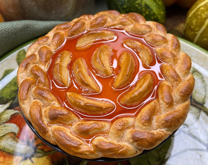 Fake 5" Apple Pie * Caramel Sauce, Clay, Resin, Fake Food, Mini Pie ...