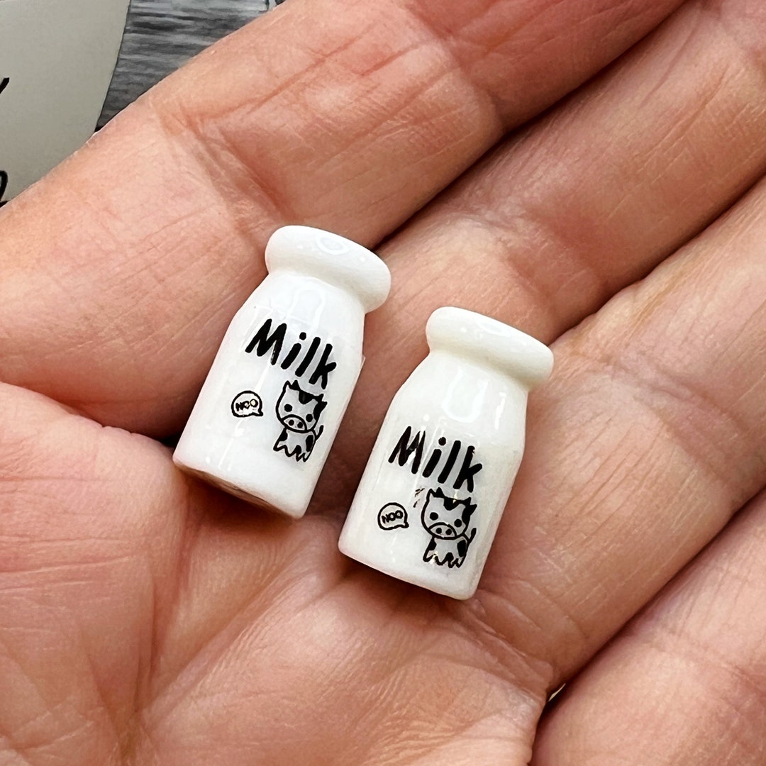 Set of 2 * Mini Milk Bottle, Fake Milk Bottle, Fake Drink, Milk and ...