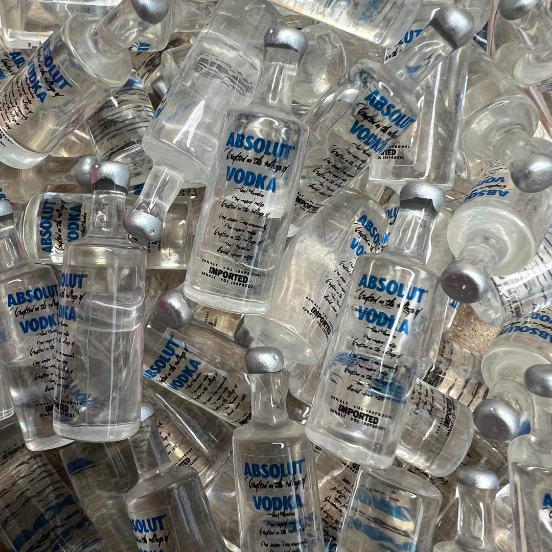 Set of 2 * Miniature Vodka Inspired Bottle Mini, Charms, Craft Liquor ...