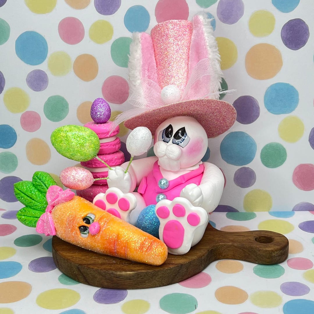 Easter Bunny ** Clay Bunny, Mini Carrot, Fake Rabbit, Fake Bunny, Candy ...