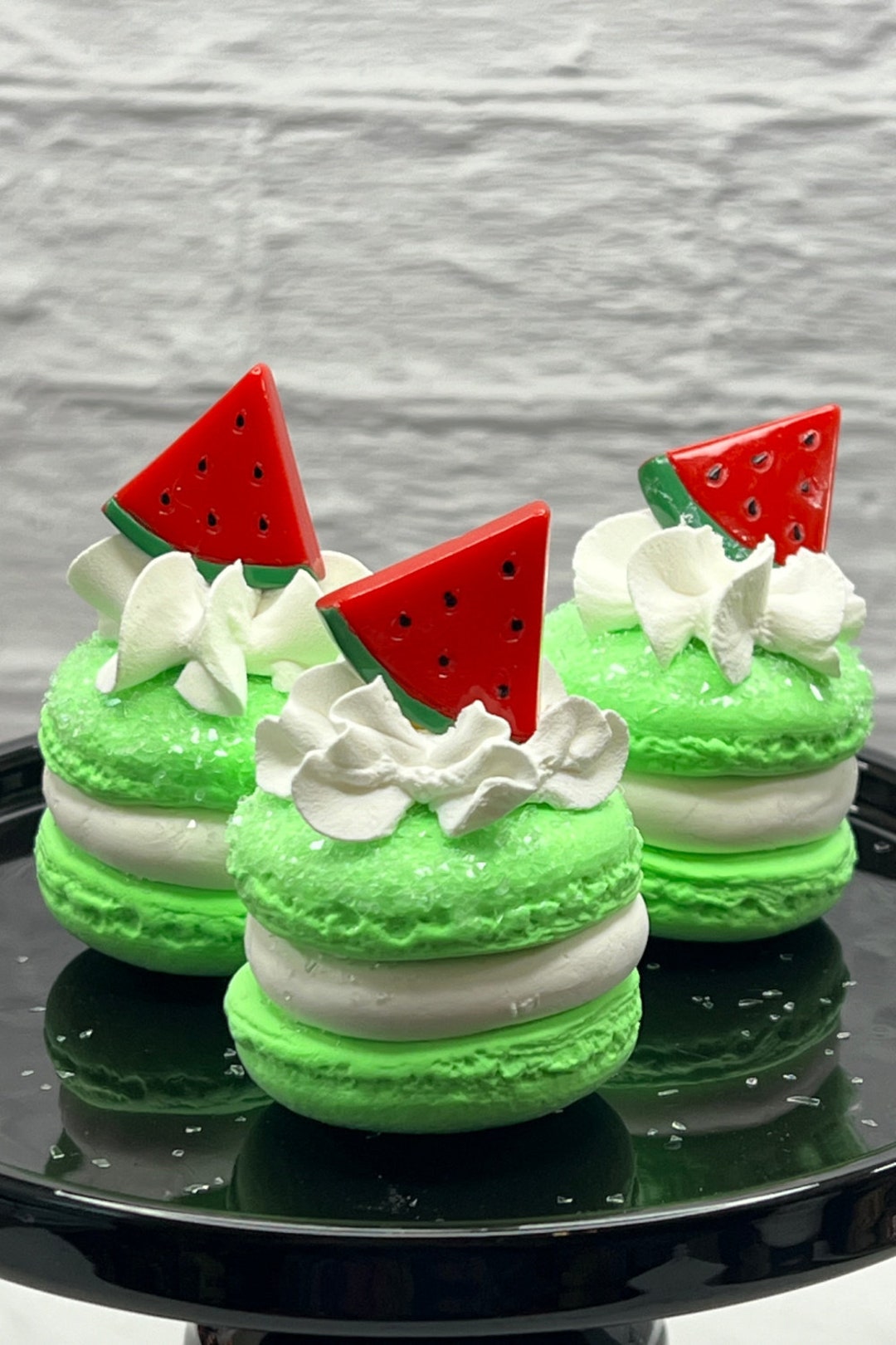 Faux Watermelon Macaroon * Creamy White Icing and Watermelon Cut ...
