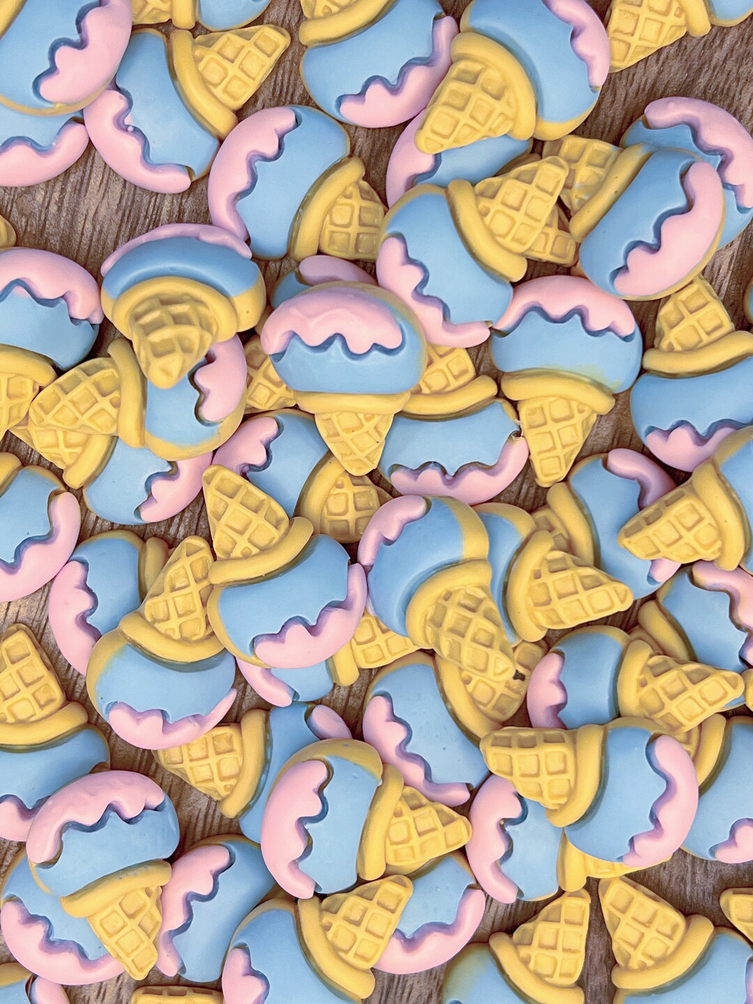 Set of 3 Fake Ice Cream Cone, Fake Ice Cream Cabochon, Miniature Ice ...