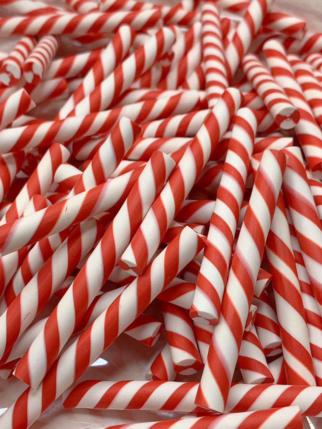 Set of 2 * Fake Peppermint Stick, Candy Cane Swirl, Fake Charm, Fake ...
