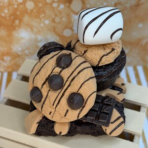 Fake Chocolate Stack ** Fake Brownie, Faux Brownie, Coffee Bar, Fake ...