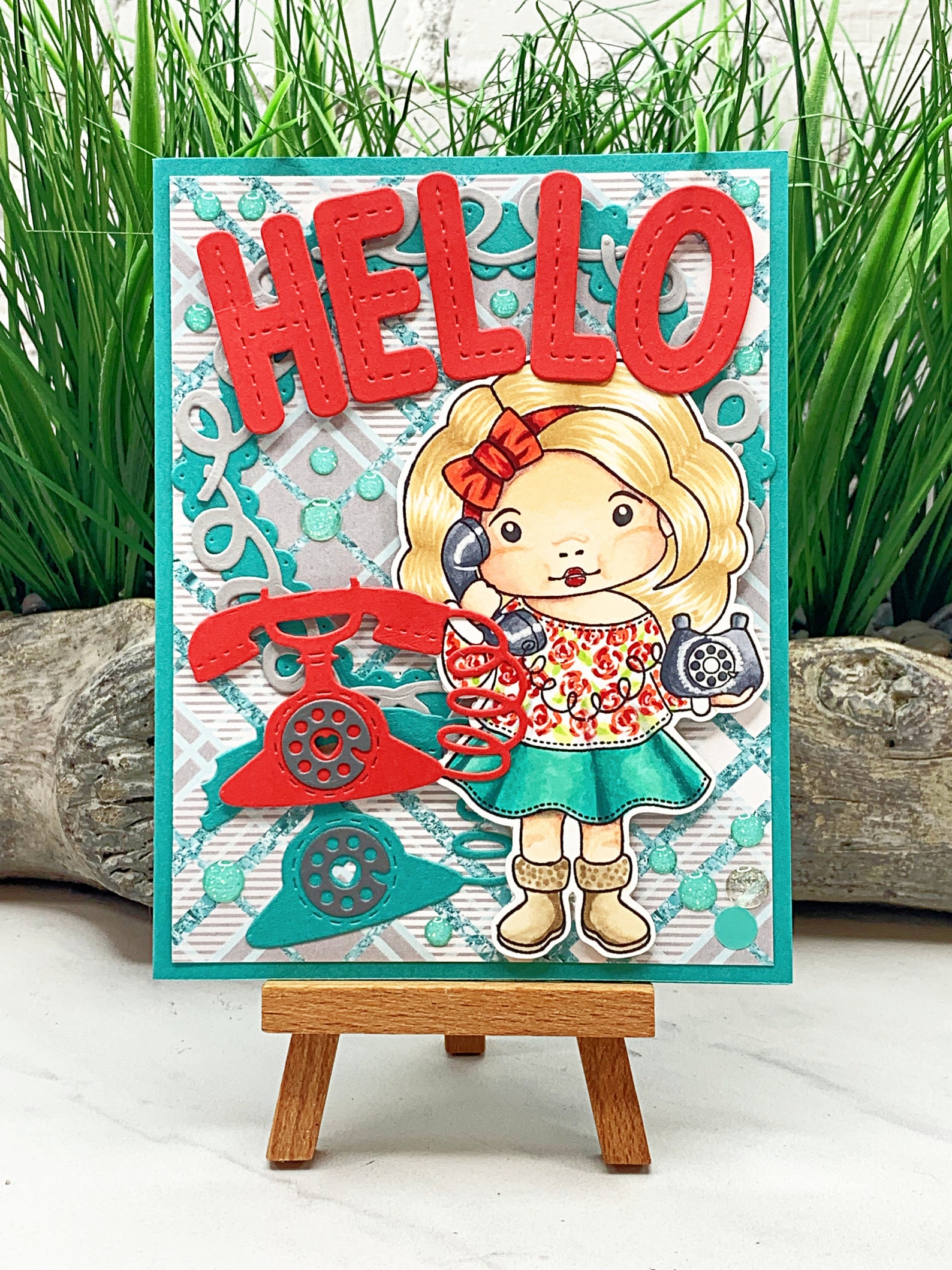 Greeting Card Hello Call Me Rotary Phone Cell Phone Long - Etsy