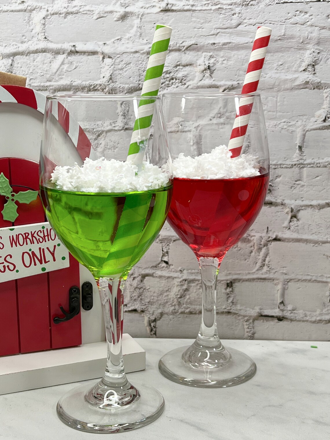 Fake Christmas Wine Fake Alcohol Fake Drinks Fake Snow Red - Etsy