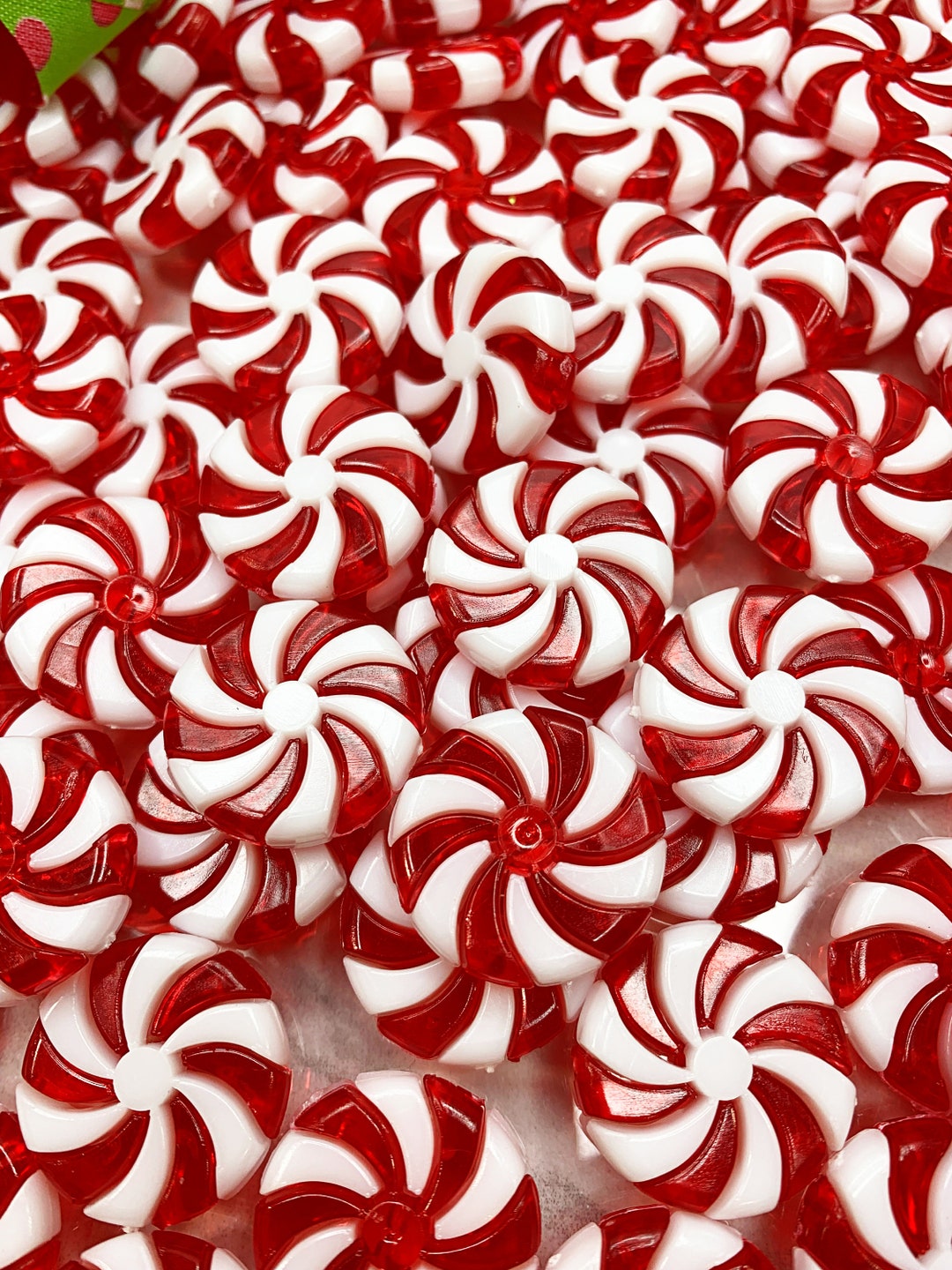 Set of 2 * Fake Peppermint Charm,plastic, Hair Bow, Fake Sprinkle, Fake ...