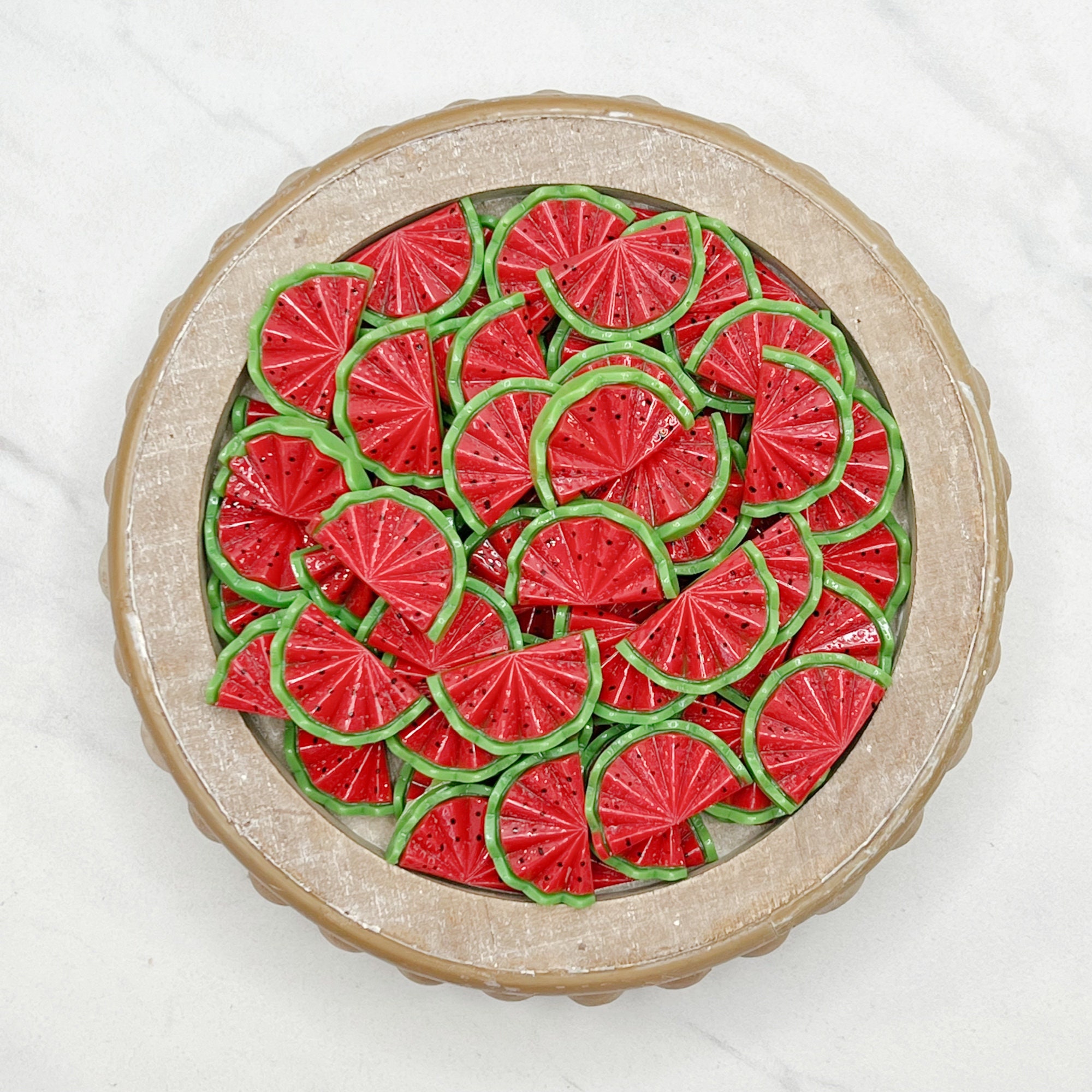Fake Mini Watermelon ** Artificial Watermelon Fan, Faux Fruit, Wedge ...