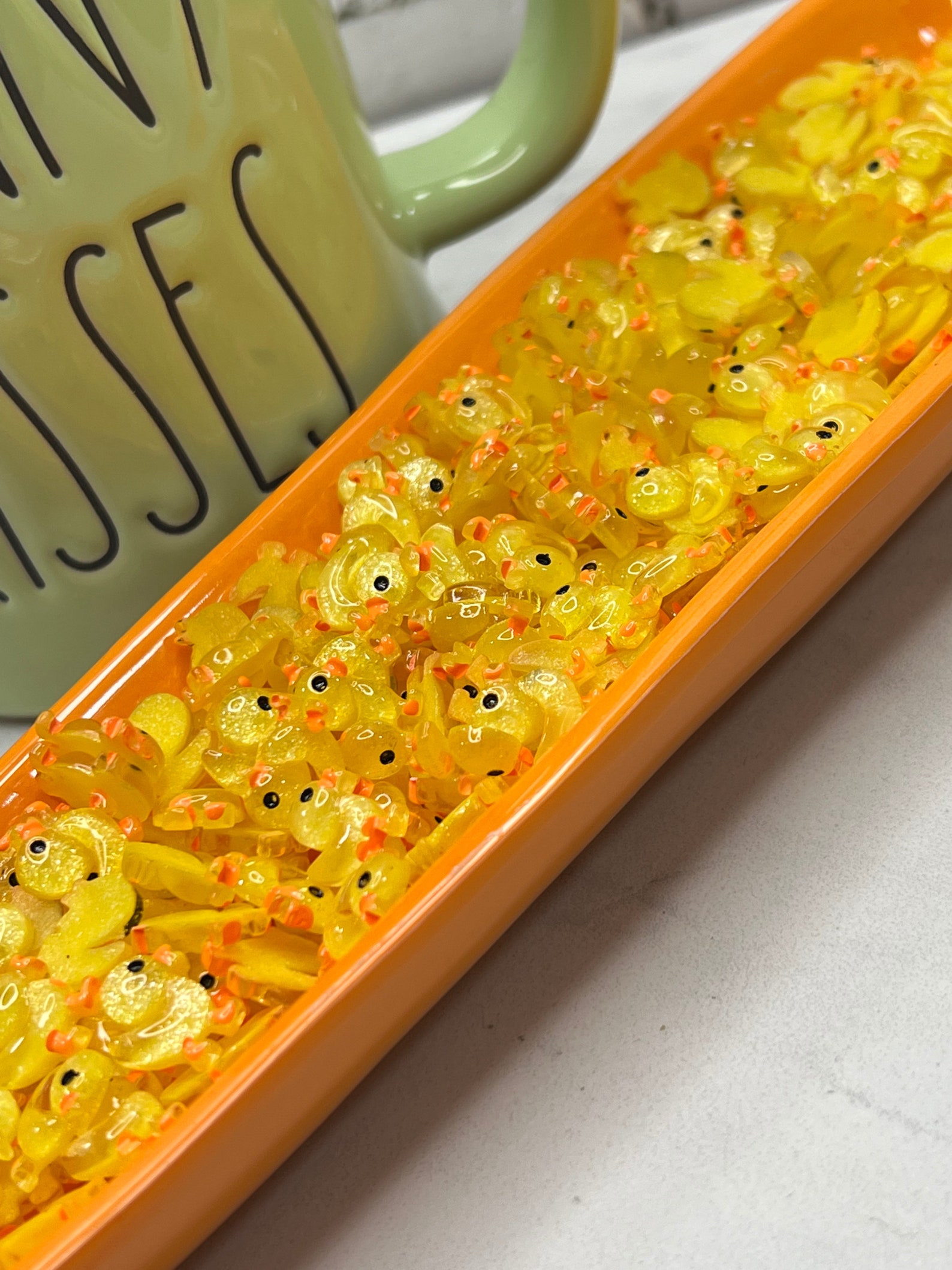 Set of 2 - Fake Mini Duck, Fake Mini Easter Duck , Tiered Tray, Candy ...
