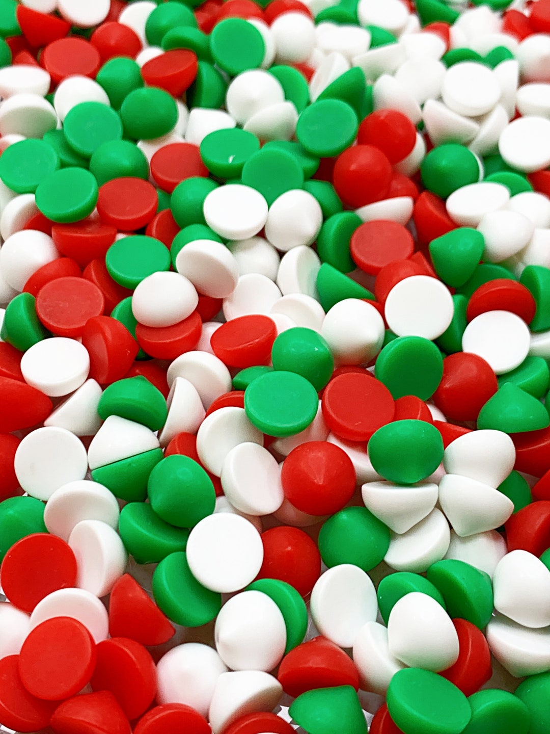 Set of 15 * Fake Christmas Mini Kisses, Resin, Red White Green ...