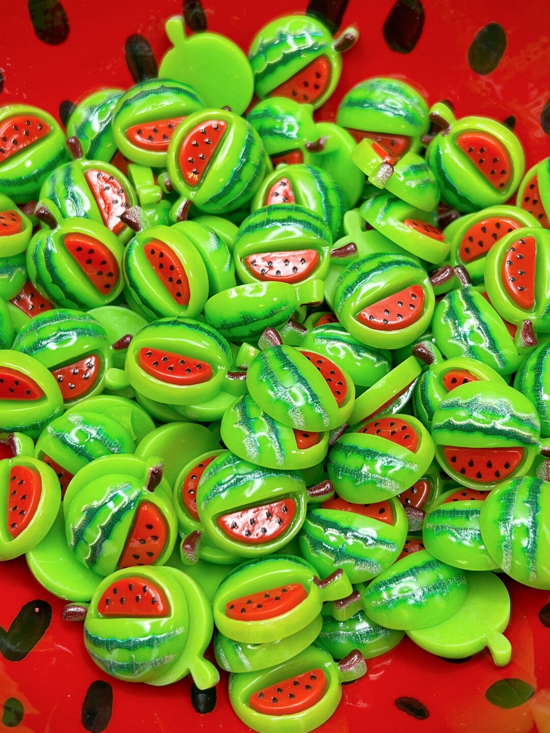 Set of 3 * Artificial Mini Watermelon Pieces, Plastic Watermelon Pieces ...