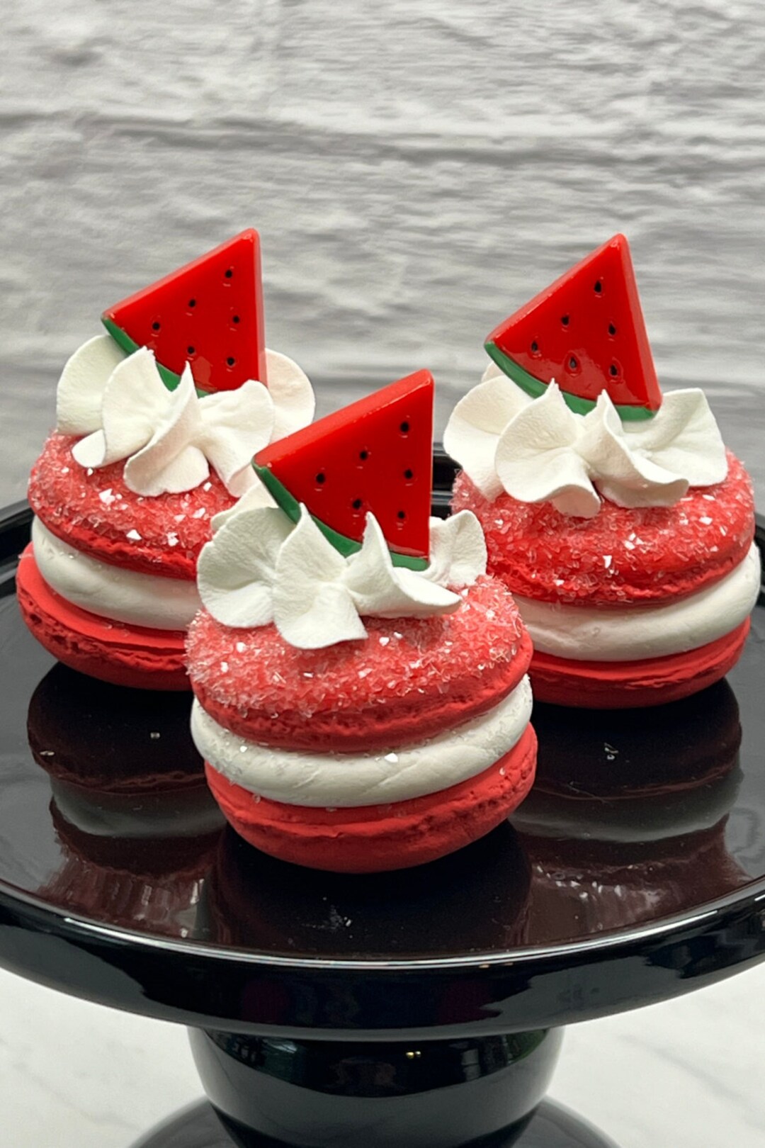 Faux Watermelon Macaroon * Creamy White Icing and Watermelon Cut ...