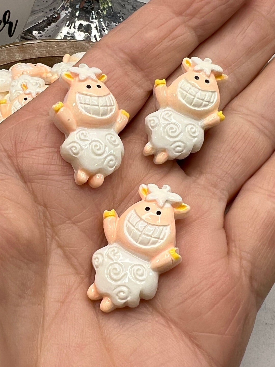 Set of 2 * Mini Cows, Miniature Cows, Artificial Cows, Big Teeth, Party ...