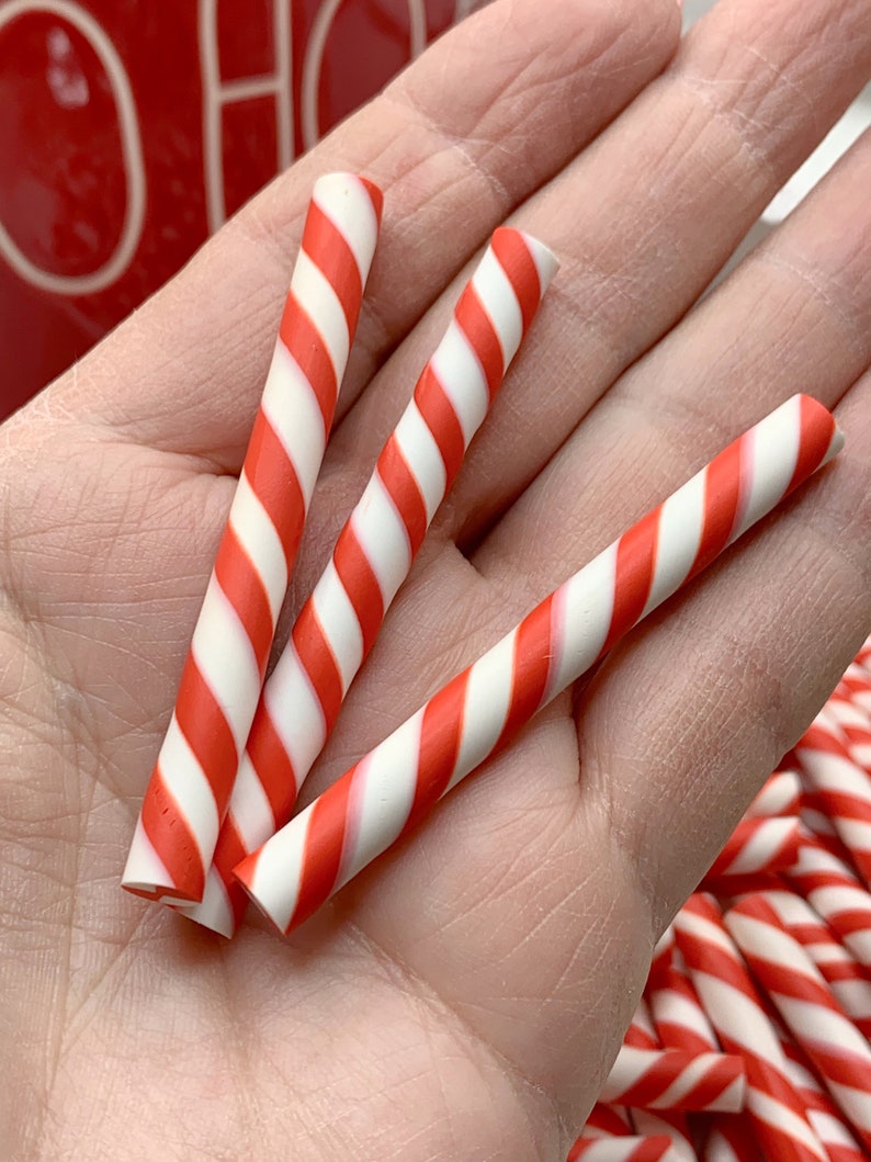Set of 2 Fake Peppermint Stick Candy Cane Swirl Fake - Etsy