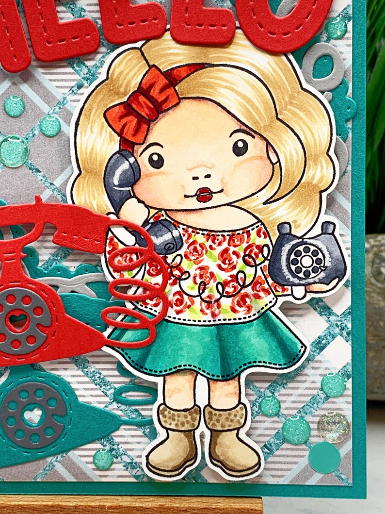 Greeting Card Hello Call Me Rotary Phone Cell Phone Long - Etsy