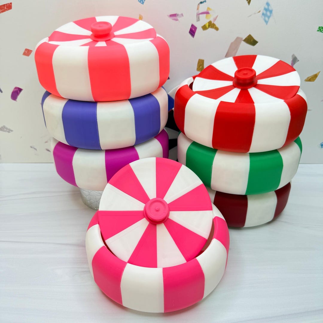 3D Peppermint Bowl *** Red White Peppermint, Green White Peppermint ...