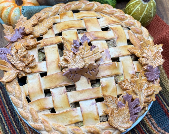 Fake 11" Apple Pie * Clay, Resin, Fake Food, Mini Pie, Apple Pie for ...