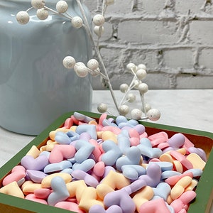 Set of 12 * Fake Pastel Hearts, Resin, Pink, Fake Heart, Easter Flat ...