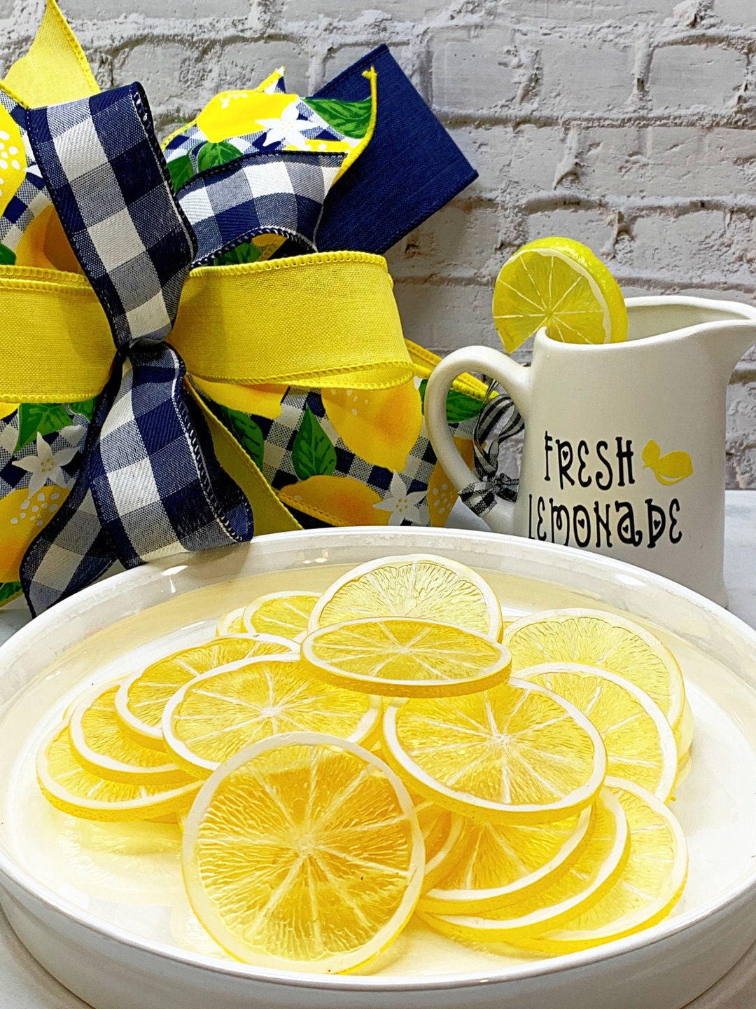 Set of 2 * Artificial Lemon Pieces, Plastic Lemon Pieces for Party ...