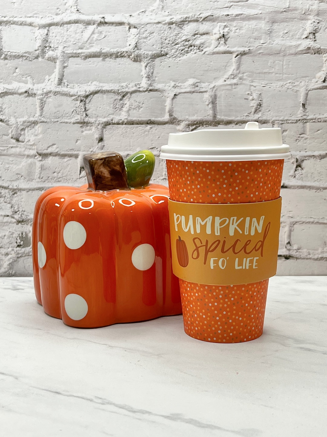 Set of 4 Pumpkin Spiced for Life Coffee Cup, To-go Cup, Disposable ...