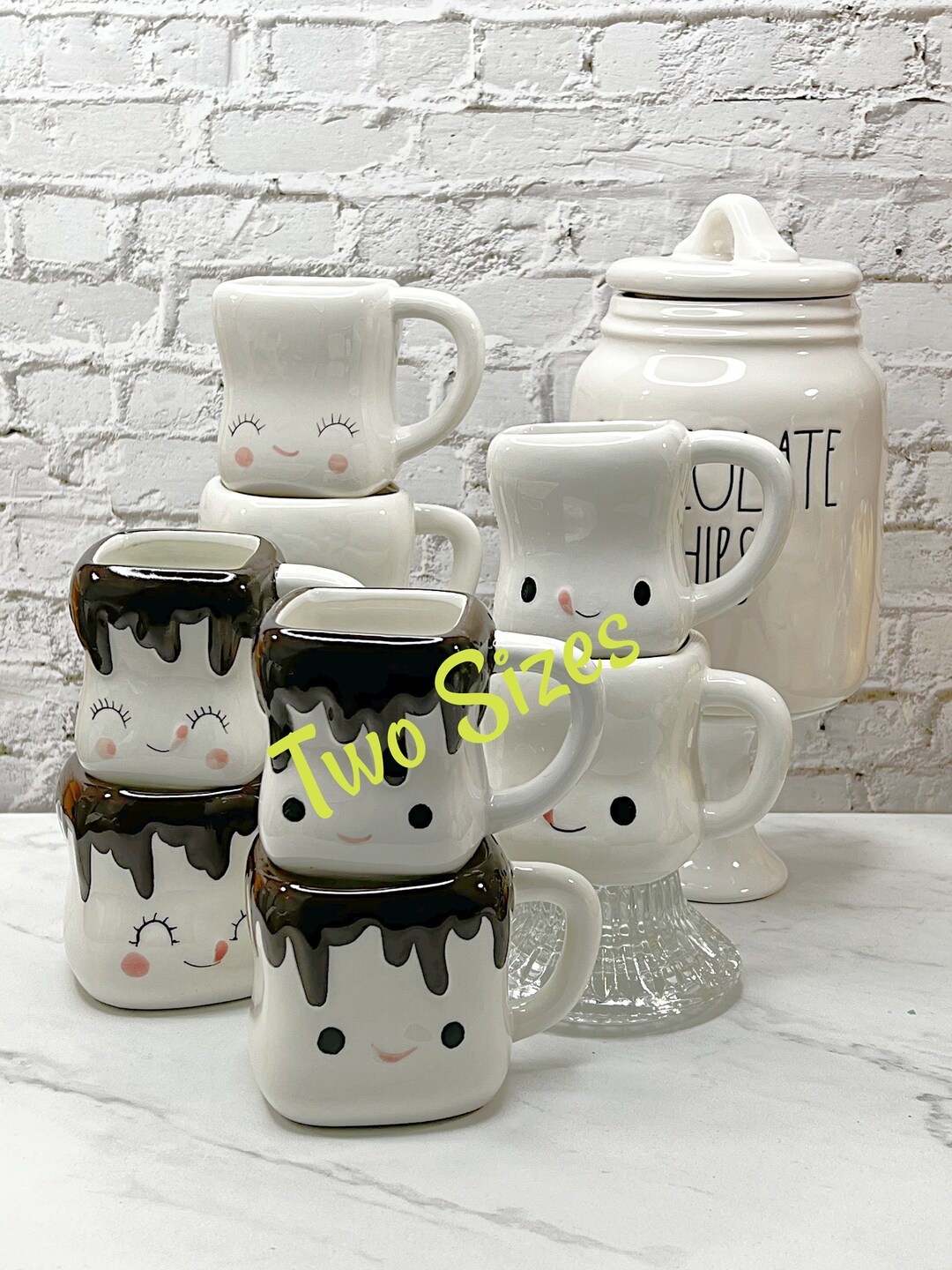 Ceramic Marshmallow Cup - 2 Sizes, Marshmallow for Toppers, Tiered Tray ...