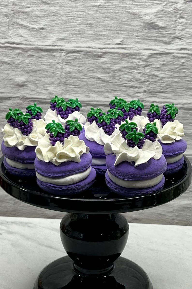 Faux Grape Macaroon * Handmade Fake Grape Macaron, Realistic Faux ...