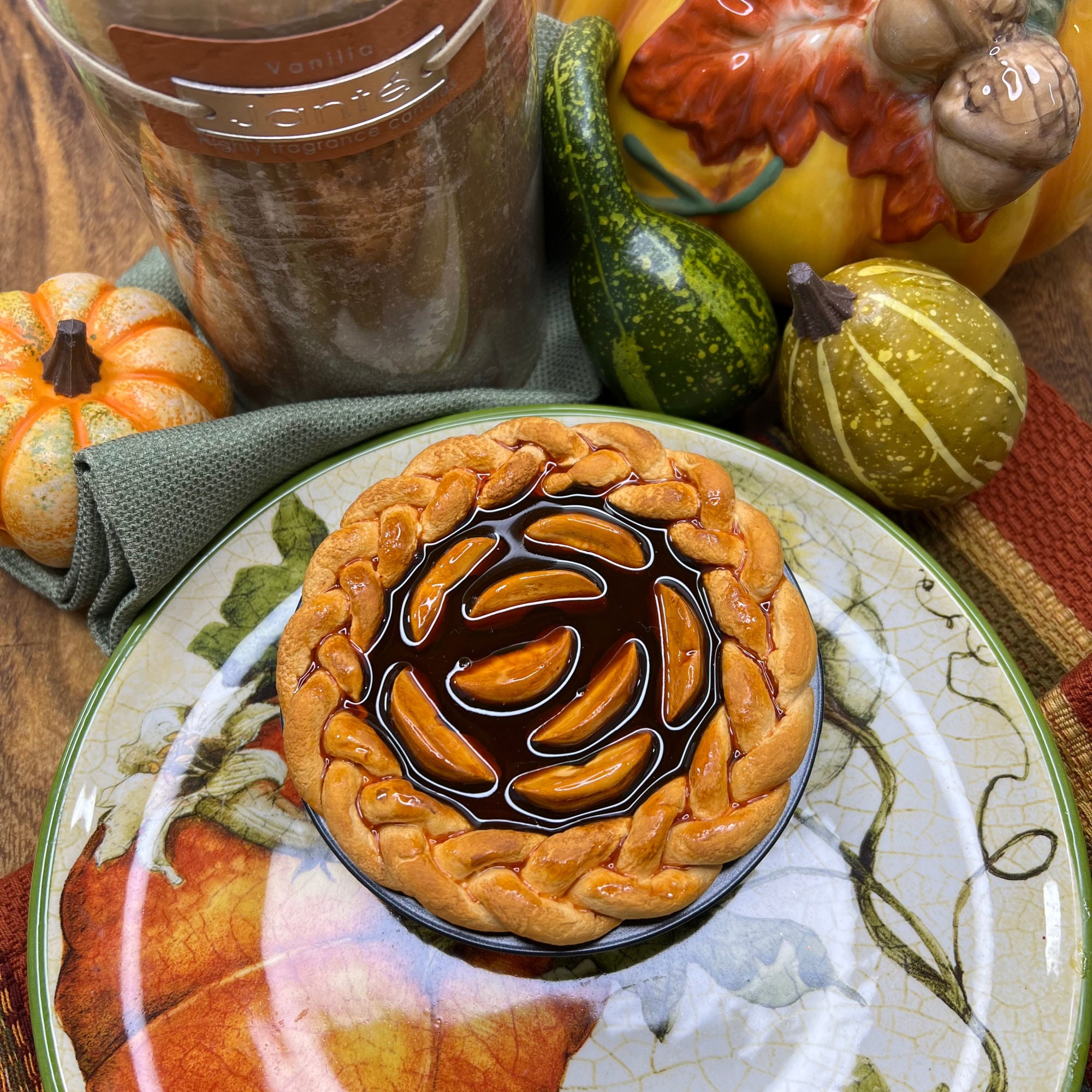 Fake 5" Apple Pie *cinnamon Sauce, Clay, Resin, Fake Food, Mini Pie ...
