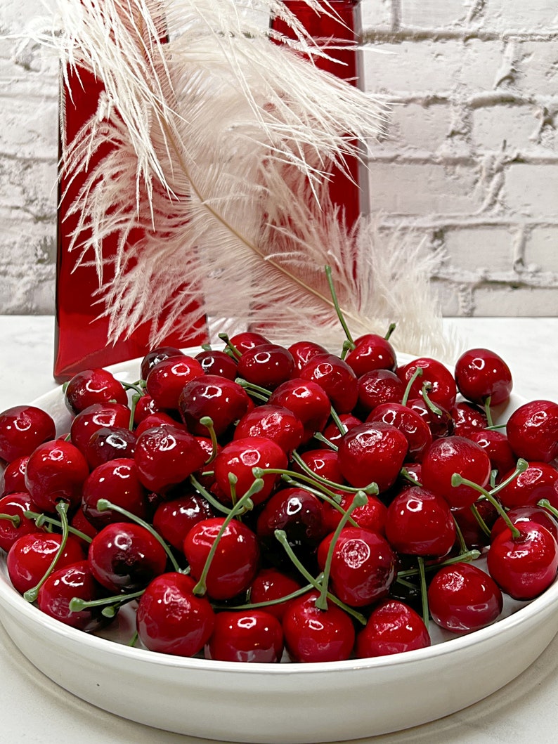 Set of 10 * Fake Life Size Cherries With A Little Dark Shading ...