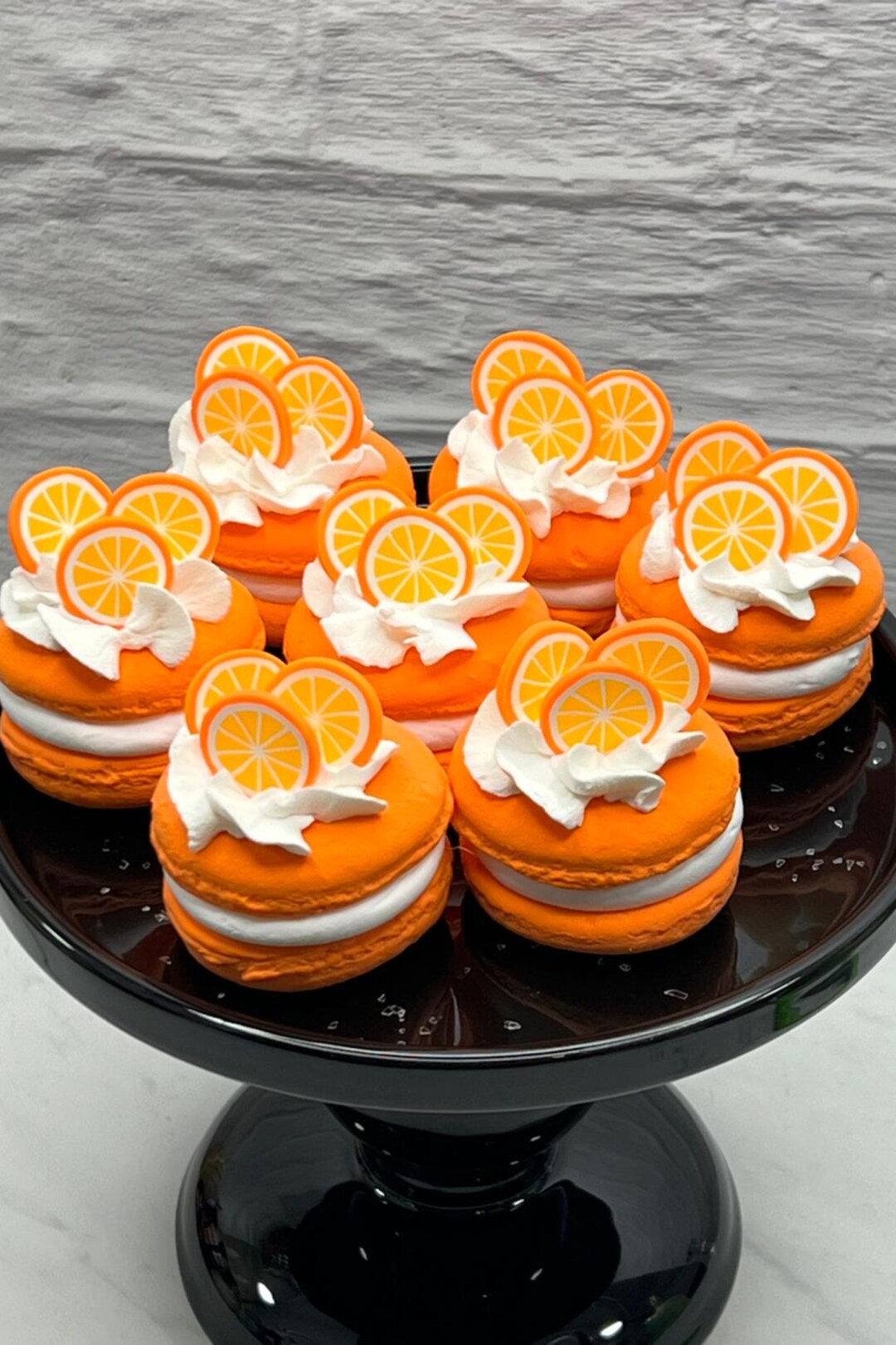 Faux Orange Macaroon * Handmade Fake Orange Macaron, Realistic Faux ...