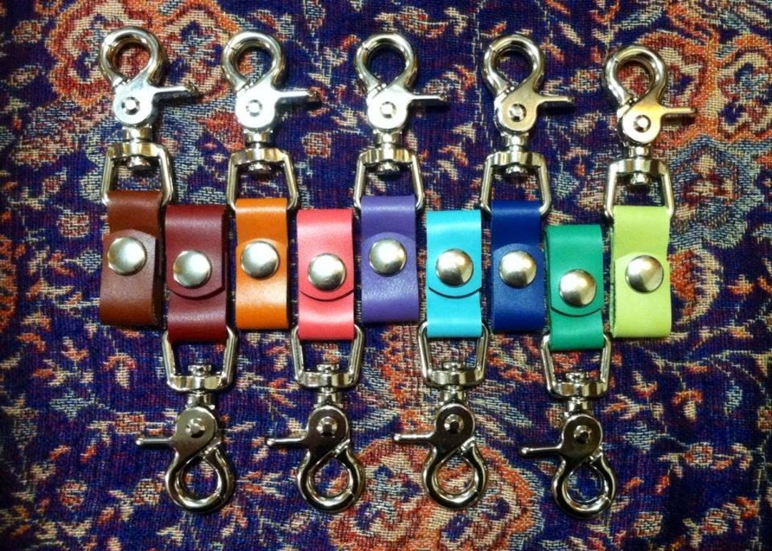 BRIGHT COLORS!!! Key Keeper Snap II - Leather Key Chain Clip - Holds ...