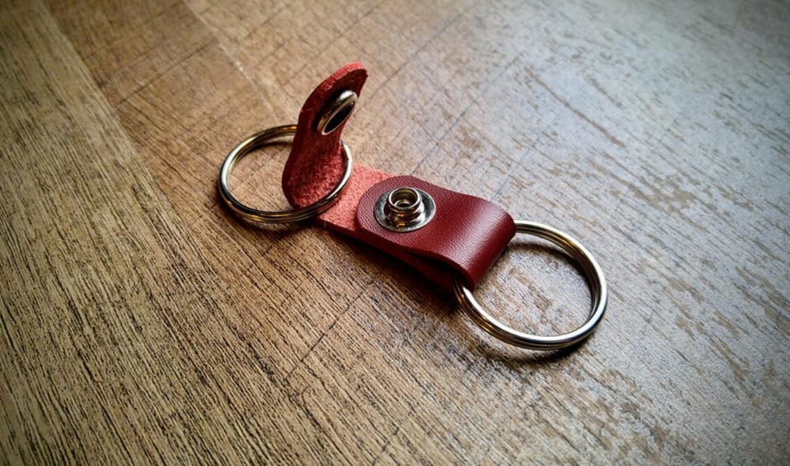 Bright Colors Key Keeper Ring Leather Key Chain Snap | Etsy