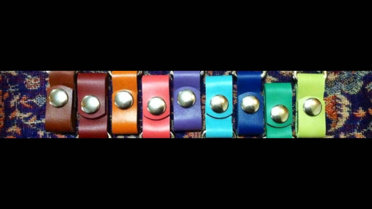 Bright Colors - Key Keeper Ring - Leather Key Chain Snap - Holds Over 3 ...