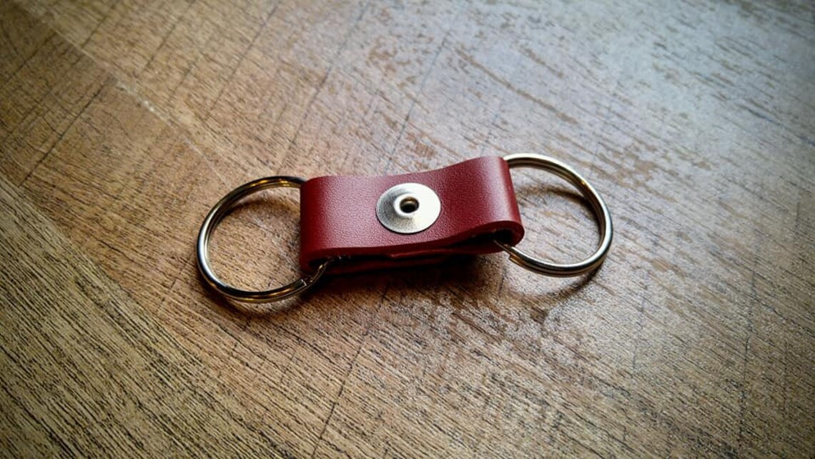 Bright Colors Key Keeper Ring Leather Key Chain Snap | Etsy