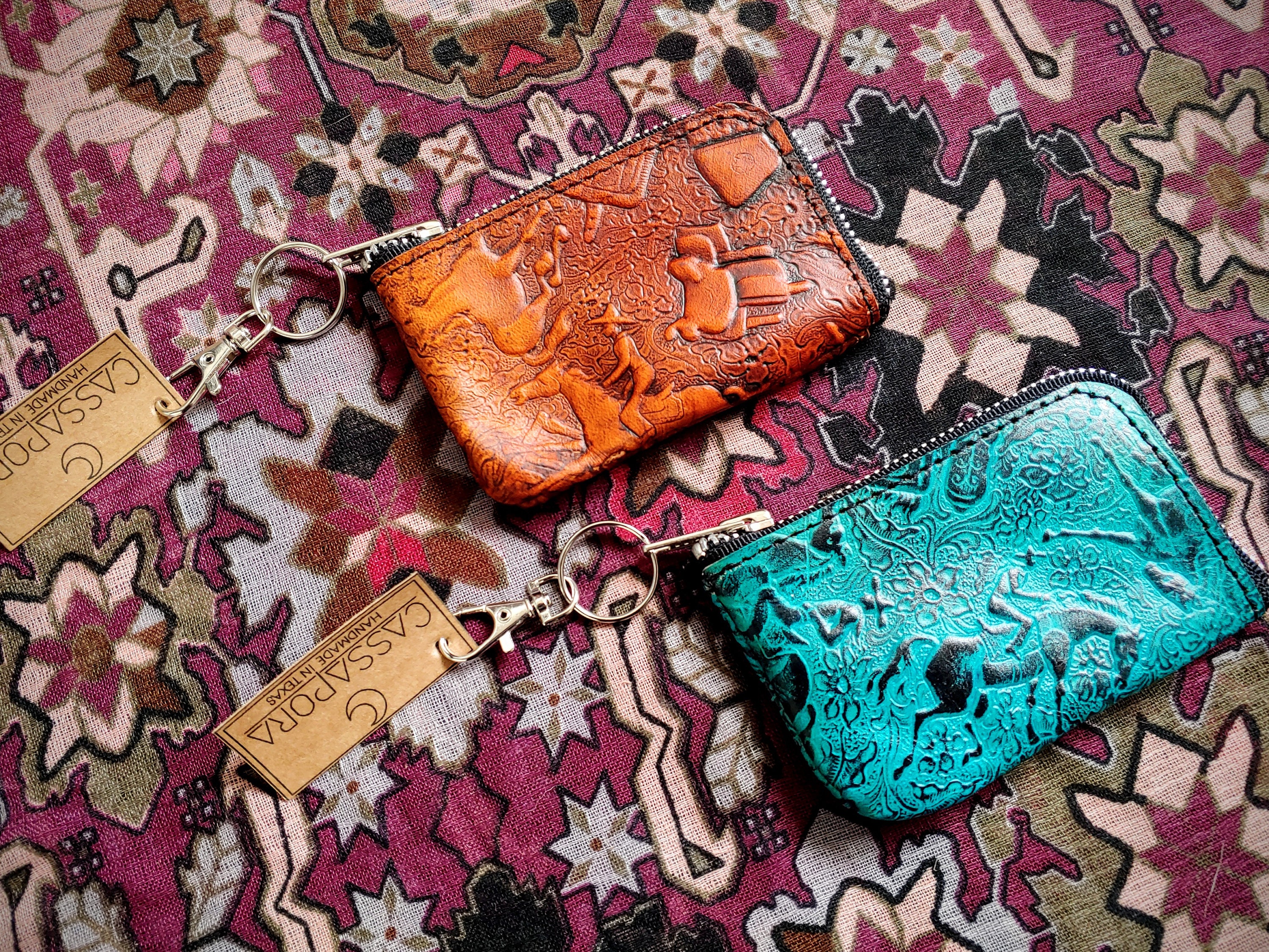 Small Leather Keychain Wallet, Card Holder Wallet, Coin Purse, Made to ...