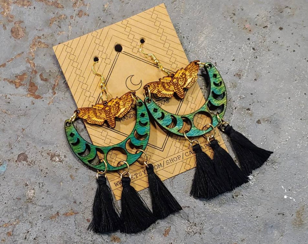 Deathhead Hawk Moth, Tassel, Moon Phases, Large Size, Laser Cut Wood ...
