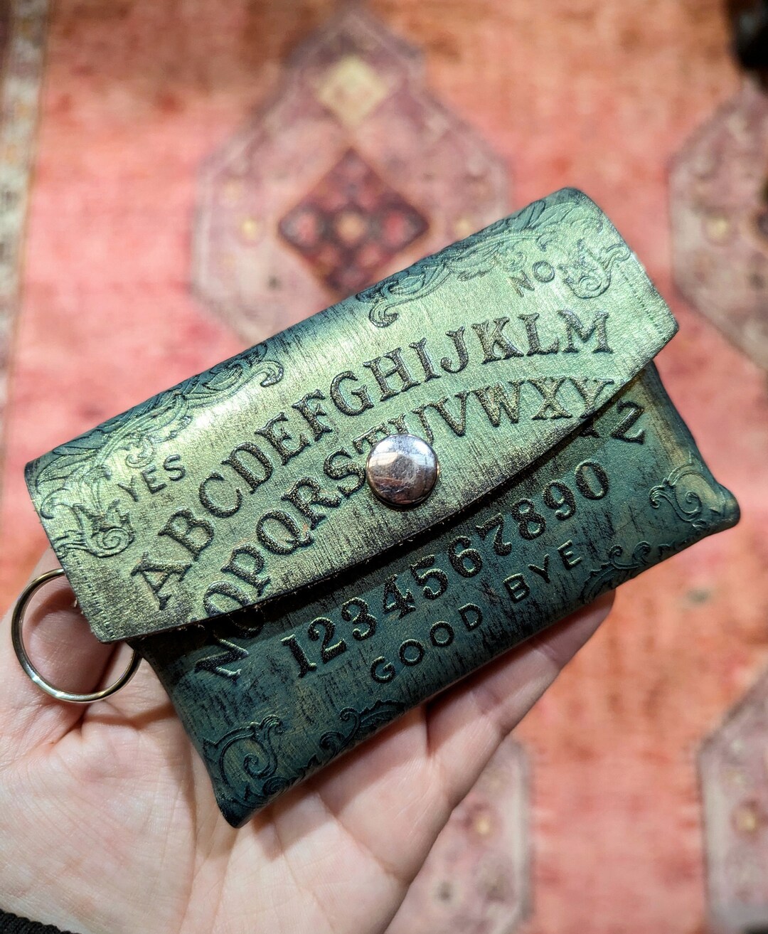 Ouija Board Embossed, Card Wallet, Minimalist Leather Wallet, Simple ...