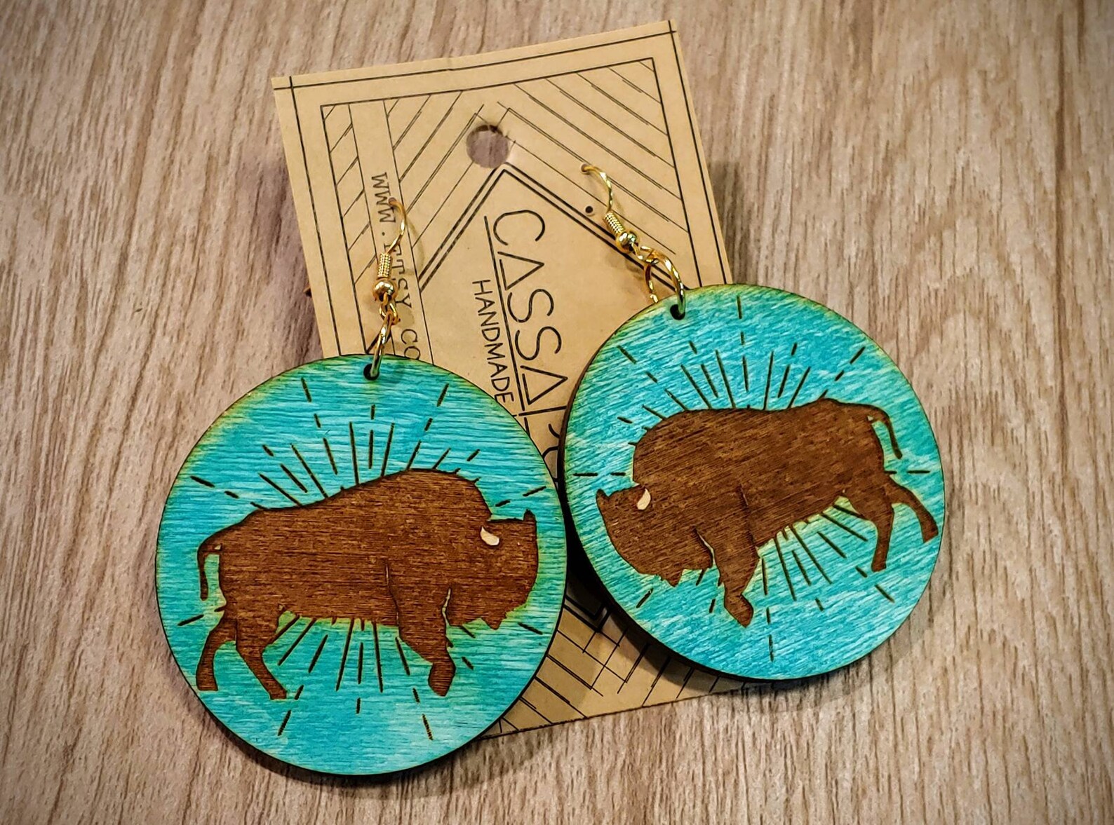 Buffalo Coin, Sunset, Laser Engraved, Laser Cut Wood Earrings, Cut Out ...