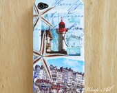 Items similar to Lighthouse and starfish iPhone 4 case / Postcard ...
