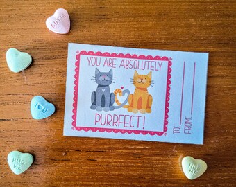 Penguin and Puffin Valentine's Day Cards School Valentine, Print ...