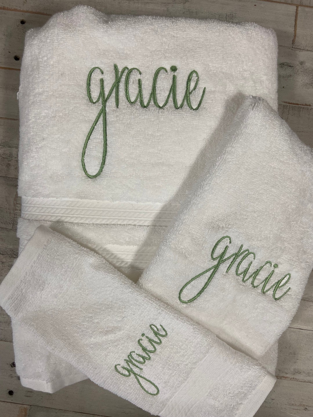 Monogrammed Cotton Towel Set – Personalized Dorm or Bridal Gift - Etsy