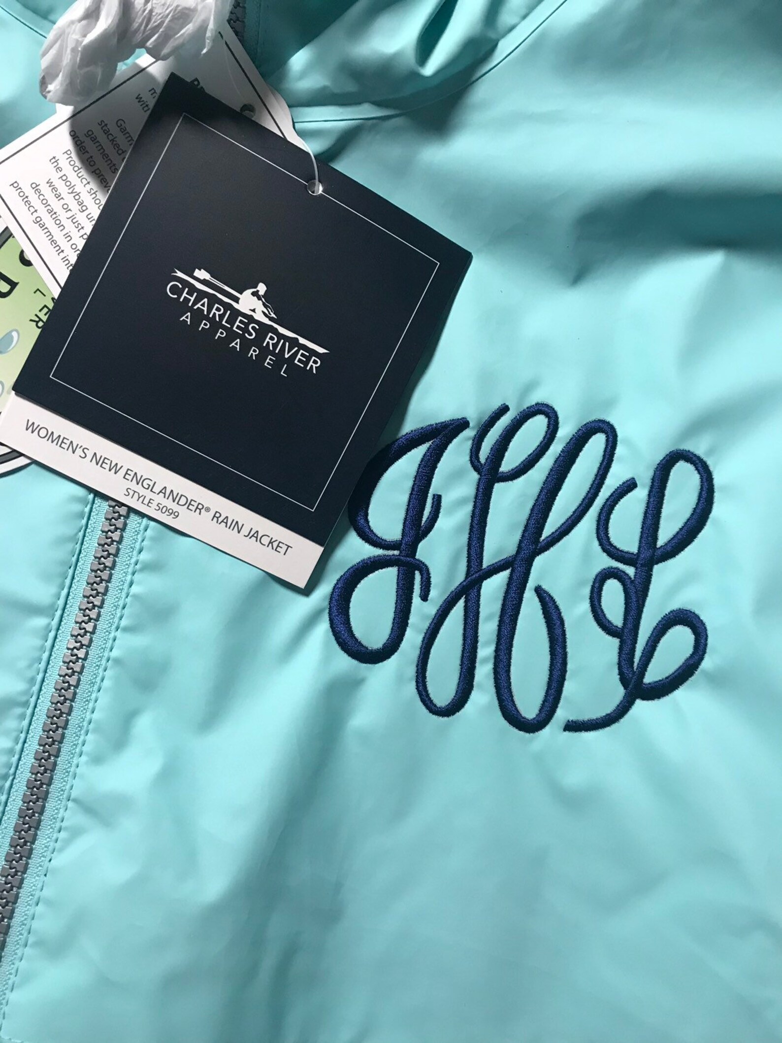 Charles River Monogrammed Rain Jacket-charles River New - Etsy