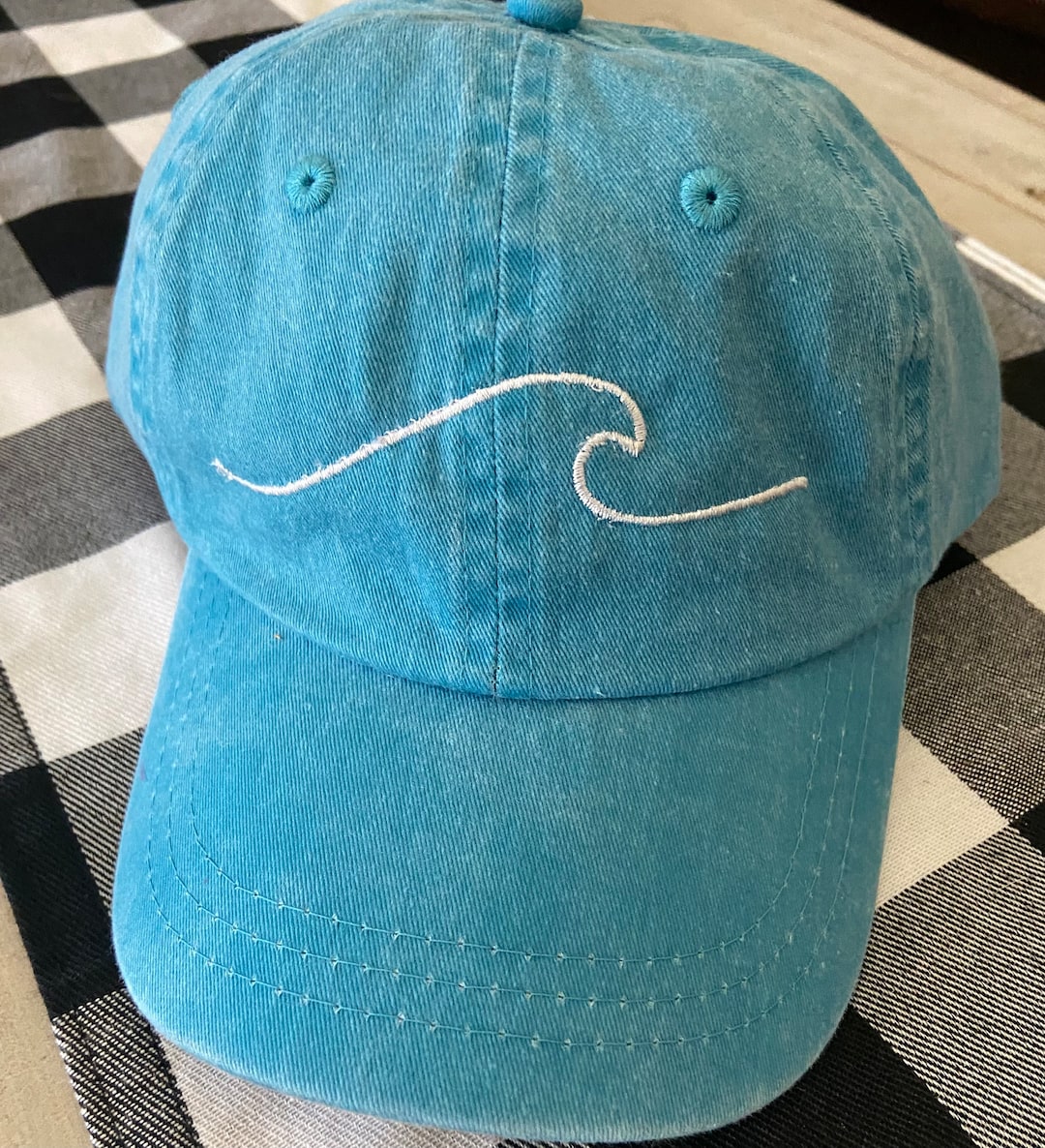 WAVE EMBROIDERED CAP - Unisex Sizes - Beach Cap - Dad Hat - Mom Cap ...
