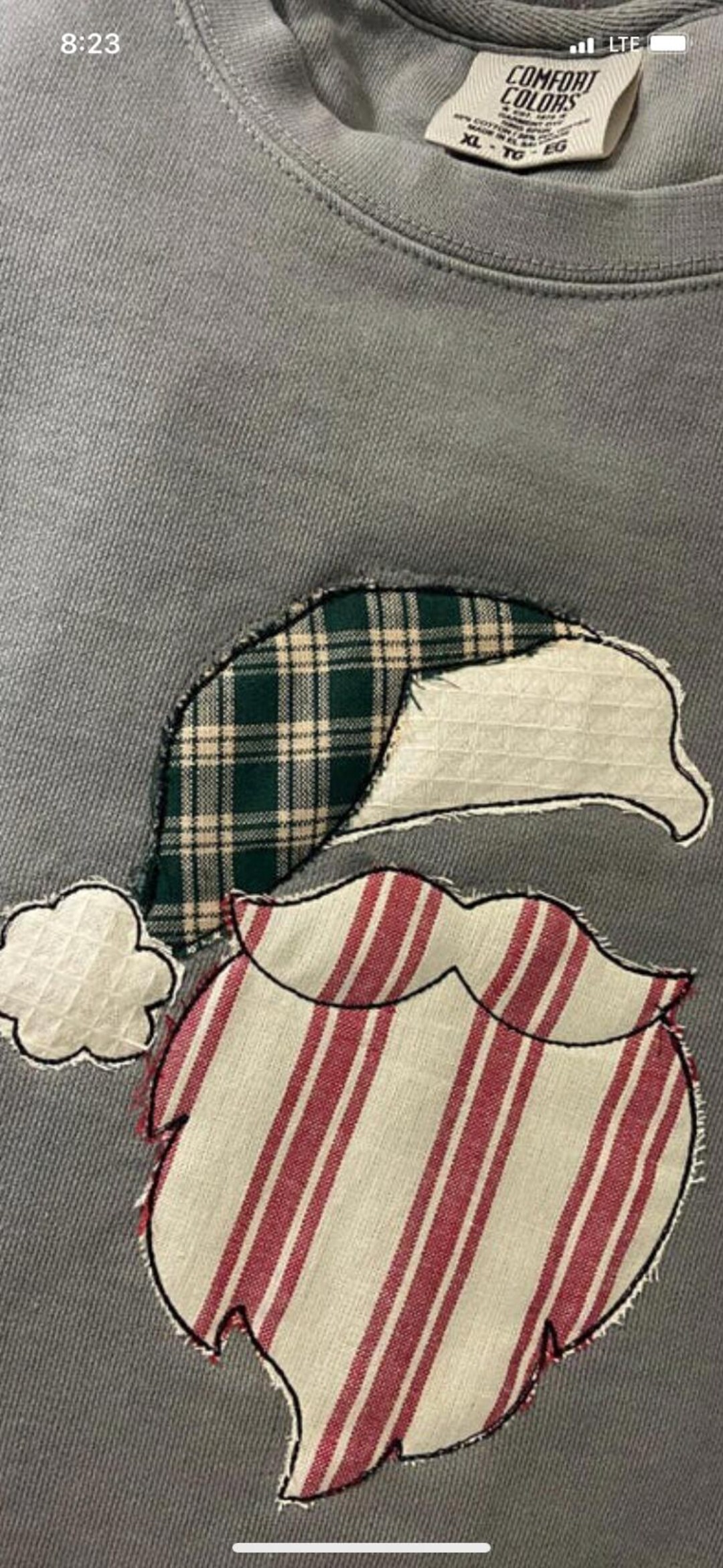 VINTAGE SANTA APPLIQUE on Short Sleeve, Long Sleeve or Sweatshirt ...