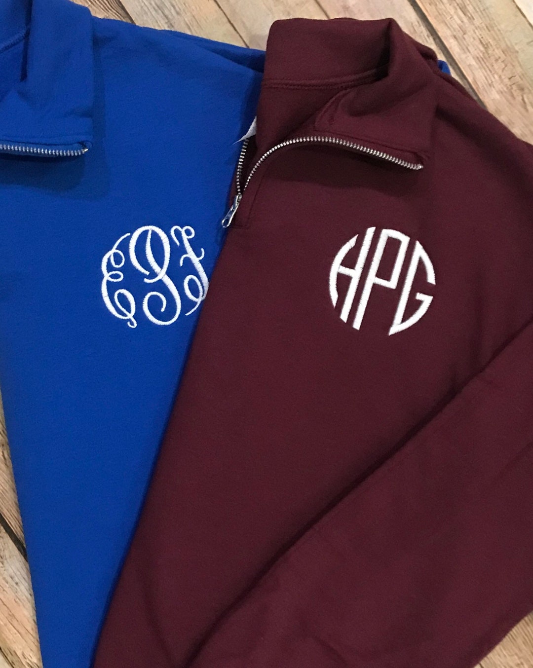 Monogrammed Quarter Zip Sweatshirt - Personalized Fleece Pullover - Etsy