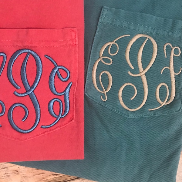 Monogrammed Pocket - Etsy