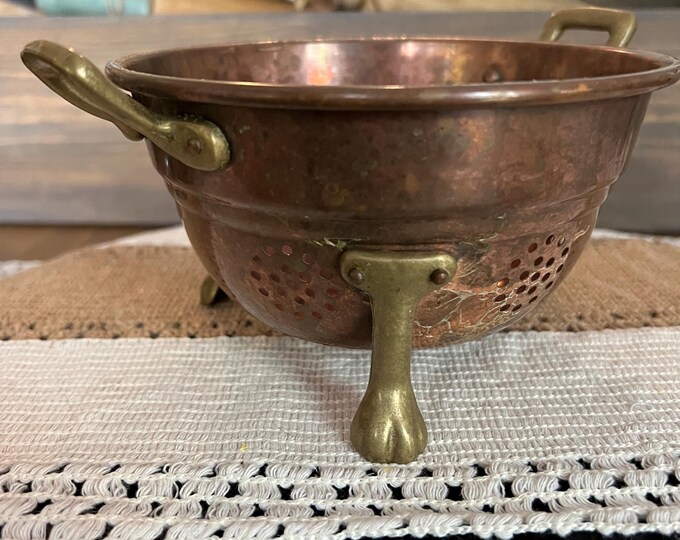 Copper and Brass Colander - Etsy