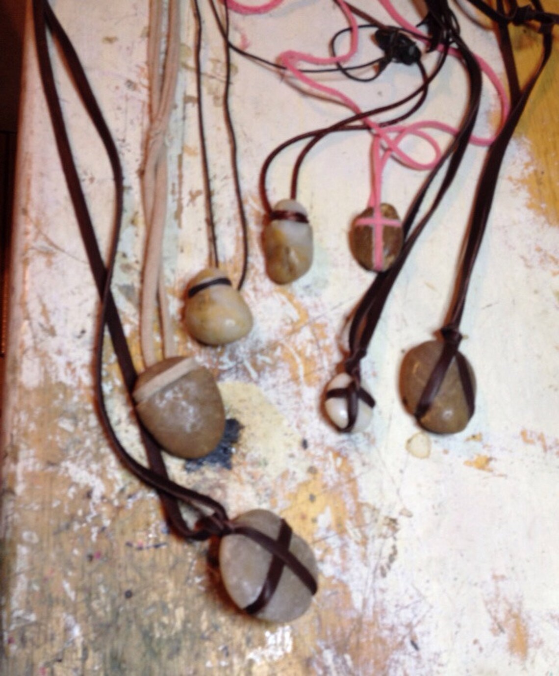 Carved River Rock Necklace - Etsy