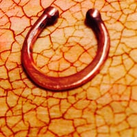 Ornate Filigree Septum Brass Piercing With Natural Star Ruby Stone ...