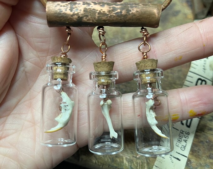 Bone Bottles Assemblage Necklace,reliquary, Oddities Jewelry, Shrine - Etsy